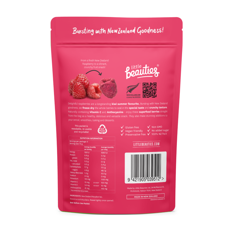Crunchy Whole Raspberries - 20g – Little Beauties Fruit